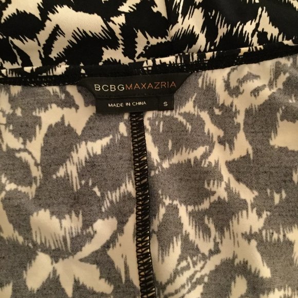 BCBGMaxAzria | Dresses | Bcbg Max Azria Black White Floral Wrap Dress ...